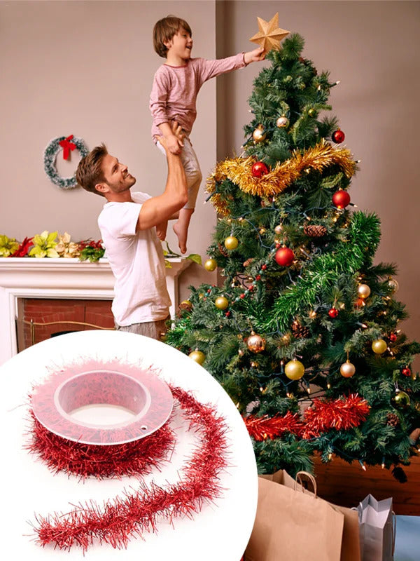 2M Christmas Tree Ribbon Wired Wide Glitter – mall