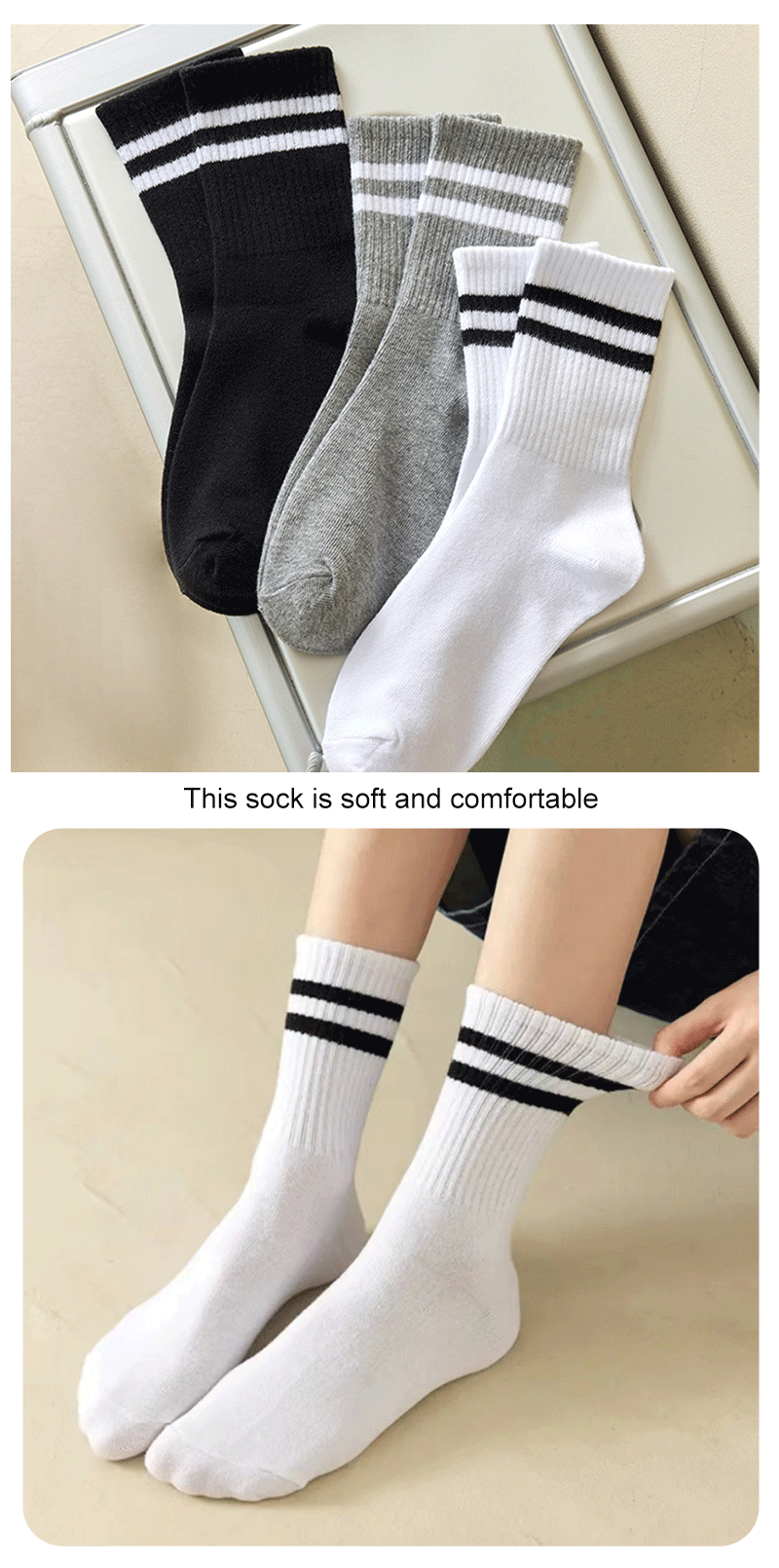 Women's Mid Socks - Breathable, Comfortable for Autumn Winter – mall